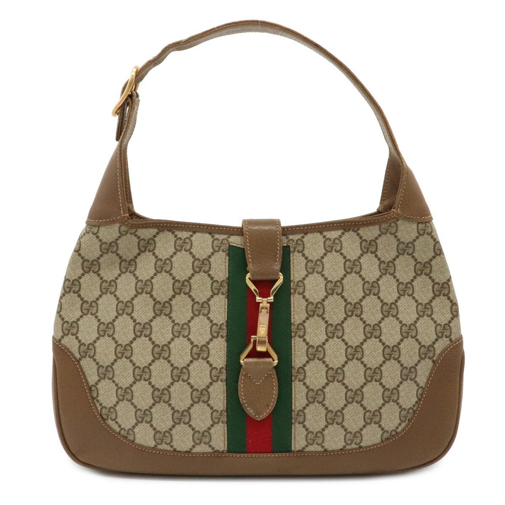 Gucci Gg Supreme Sherry Line Bag Leather Beige Brown - Gem
